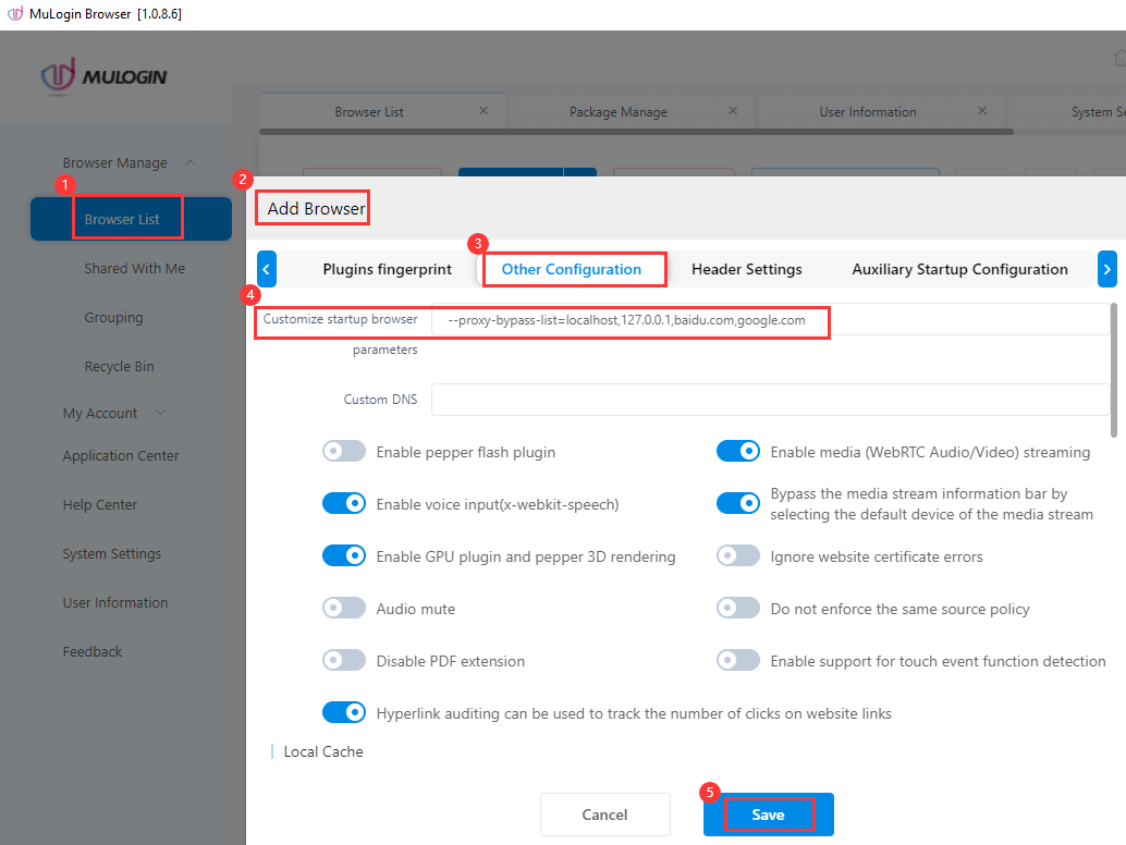 How to set up WhiteList without accessing through the proxy? | MULOGIN DOC